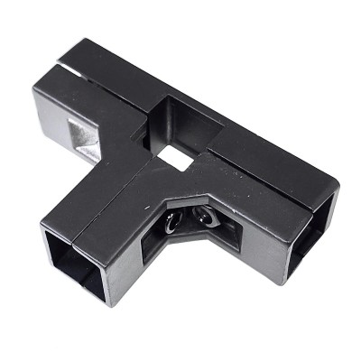 4 Way Connector for 25x25mm square tube Black