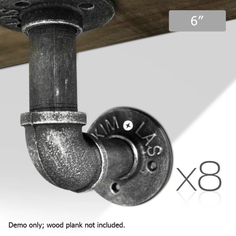 Galvanized Pipe Brackets LINKPIPES 4 Pack - Rustic Industrial Pipe ...