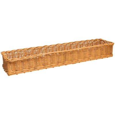 Grocery Display Rectangular Wicker Basket Long Narrow